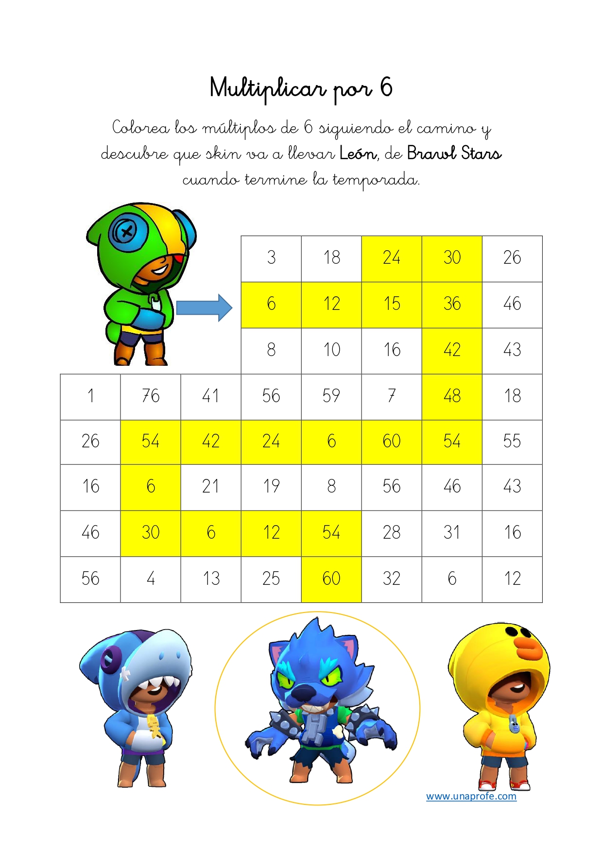 Multiplicación | Tabla del 6 - Diario de una profe